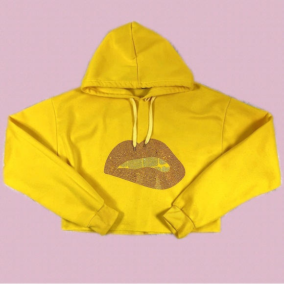 Rainbow | Tops | Rainbow Sparkly Lips Hoodie | Poshmark